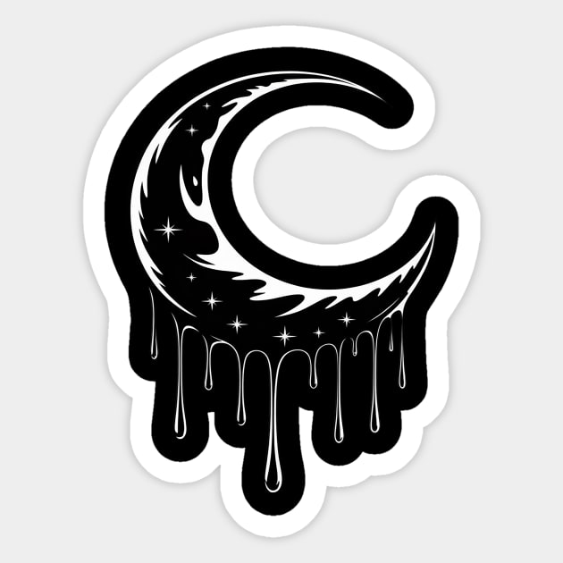 Black Dark Moon Half Moon - Black Dark Moon Half Moon - Sticker | TeePublic