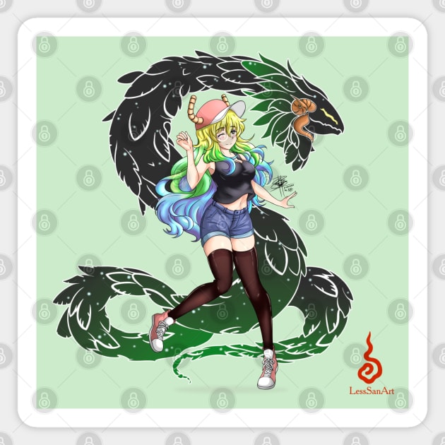 Lucoa-san fanart - Kobayashi San Chi No Maid Dragon - Sticker | TeePublic