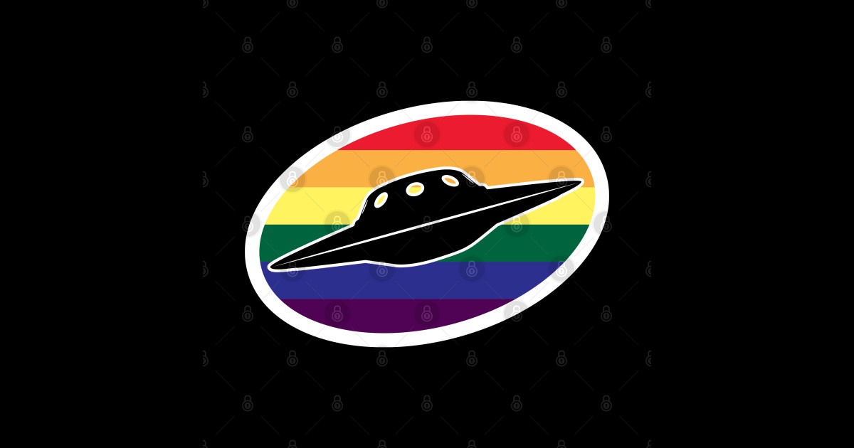 Rainbow UFO Cryptid Pride - Ufo - Sticker | TeePublic