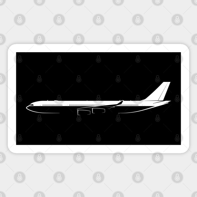 Airbus A340-300 Silhouette - A340 - Sticker | TeePublic