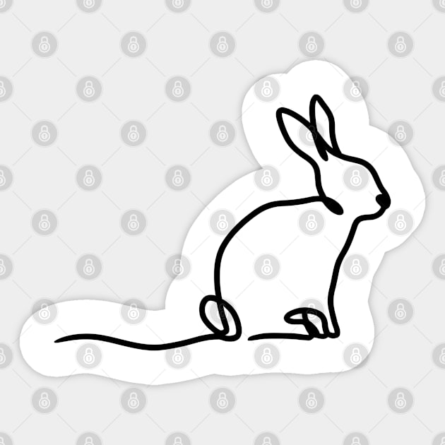 Bunny Line Drawing - Bunny - Sticker | TeePublic