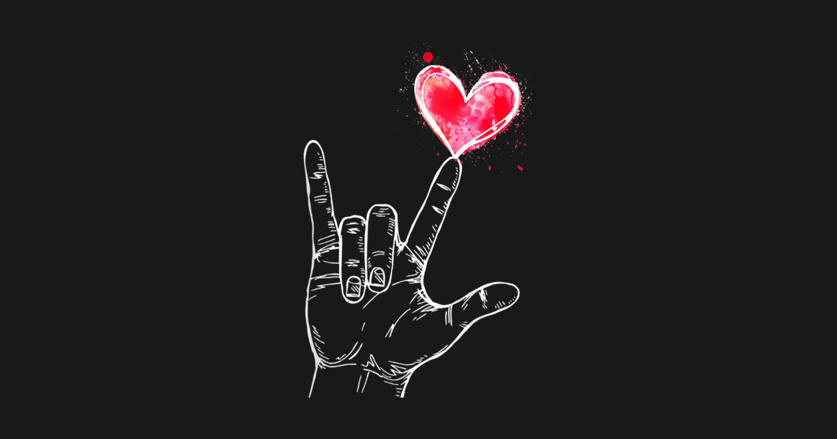 ASL I Love You Hand Sign Language Heart Valentines Day - Valentines Day ...