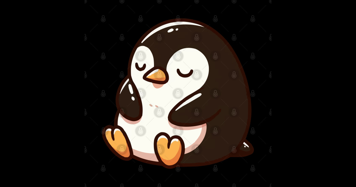 cute penguin sleeping sitting up - Penguin - Sticker | TeePublic