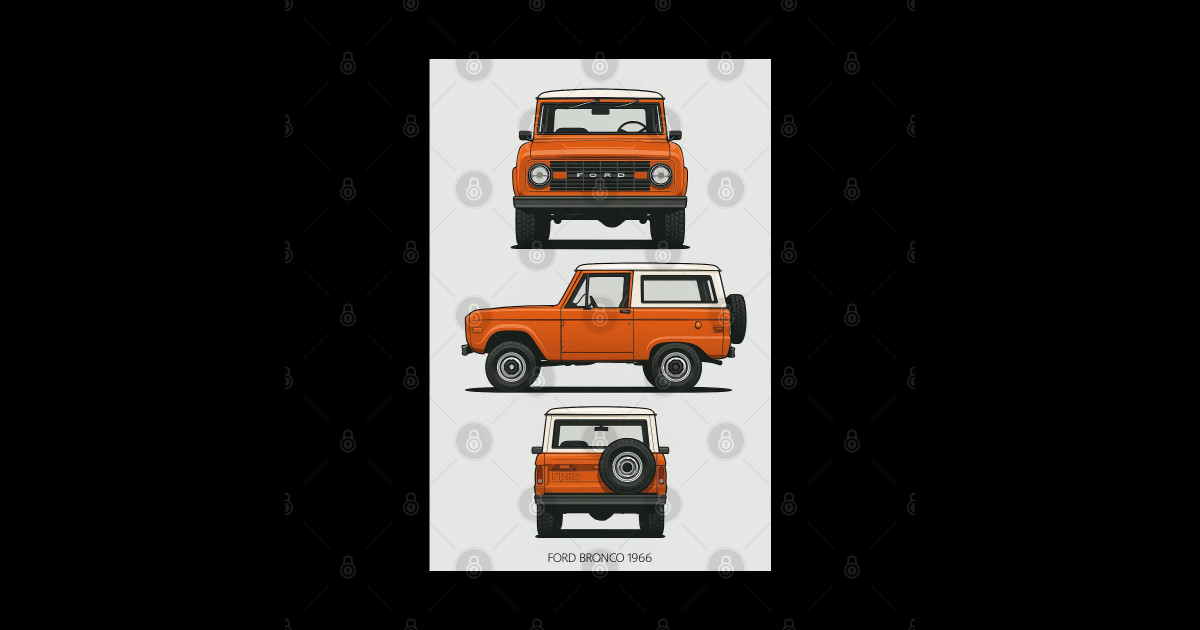 1966 Ford Bronco (1st Gen) - Bronco - Sticker | TeePublic
