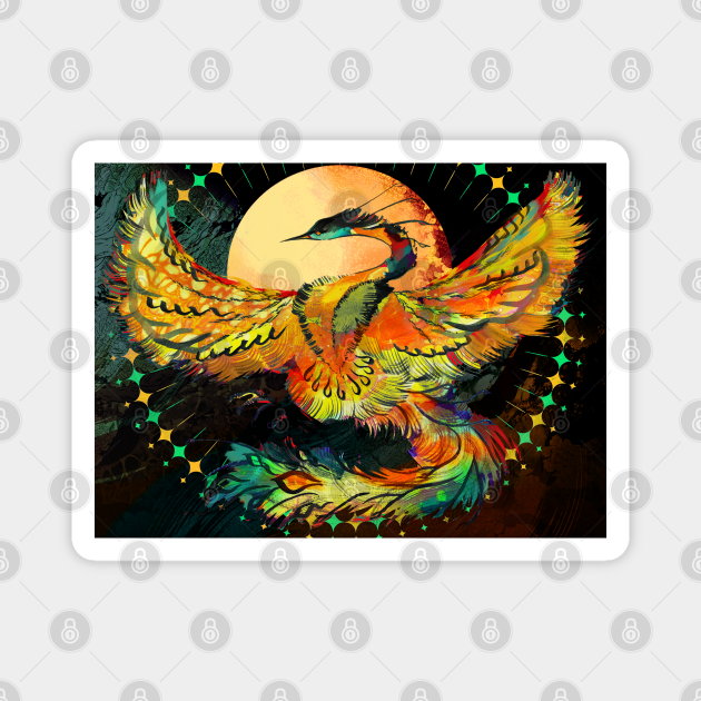 Blue and Gold Phoenix - Phoenix - Magnet | TeePublic