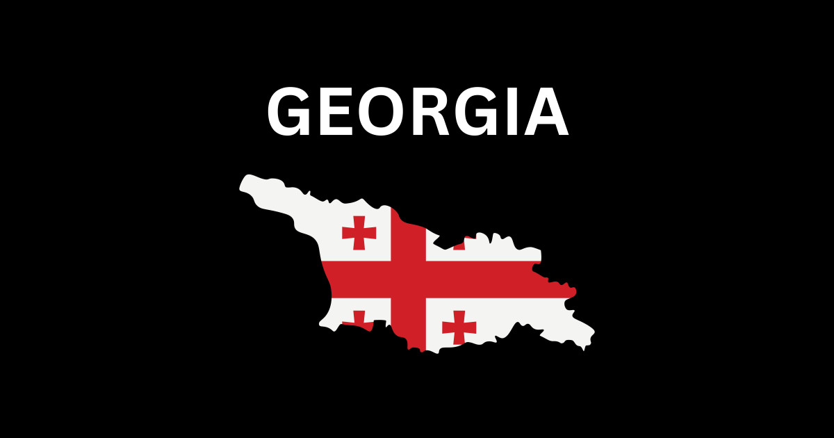Georgia Flag Map Design - Georgia - Sticker | TeePublic