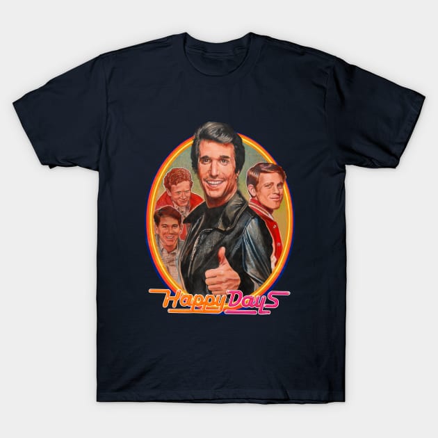 the Fonz and gang - Happy Days - T-Shirt | TeePublic