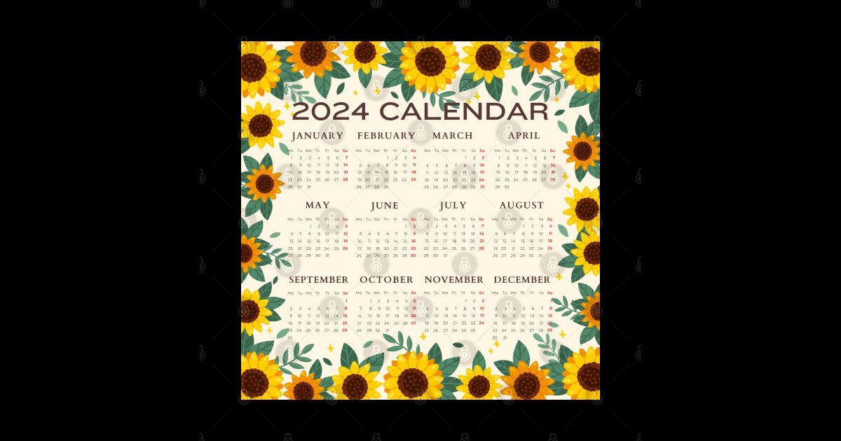 2024 sunflower wall calendar - 2024 Calendar - Posters and Art Prints ...
