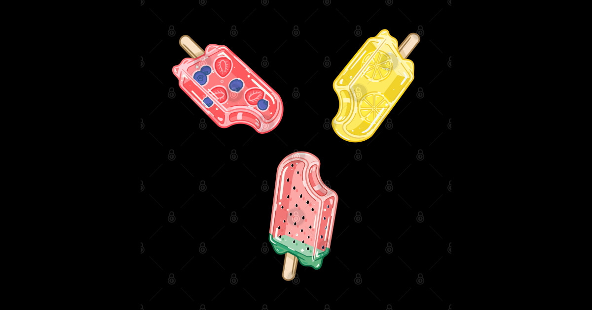 Fruit popsicles bundle/pattern - Popsicles - Sticker | TeePublic