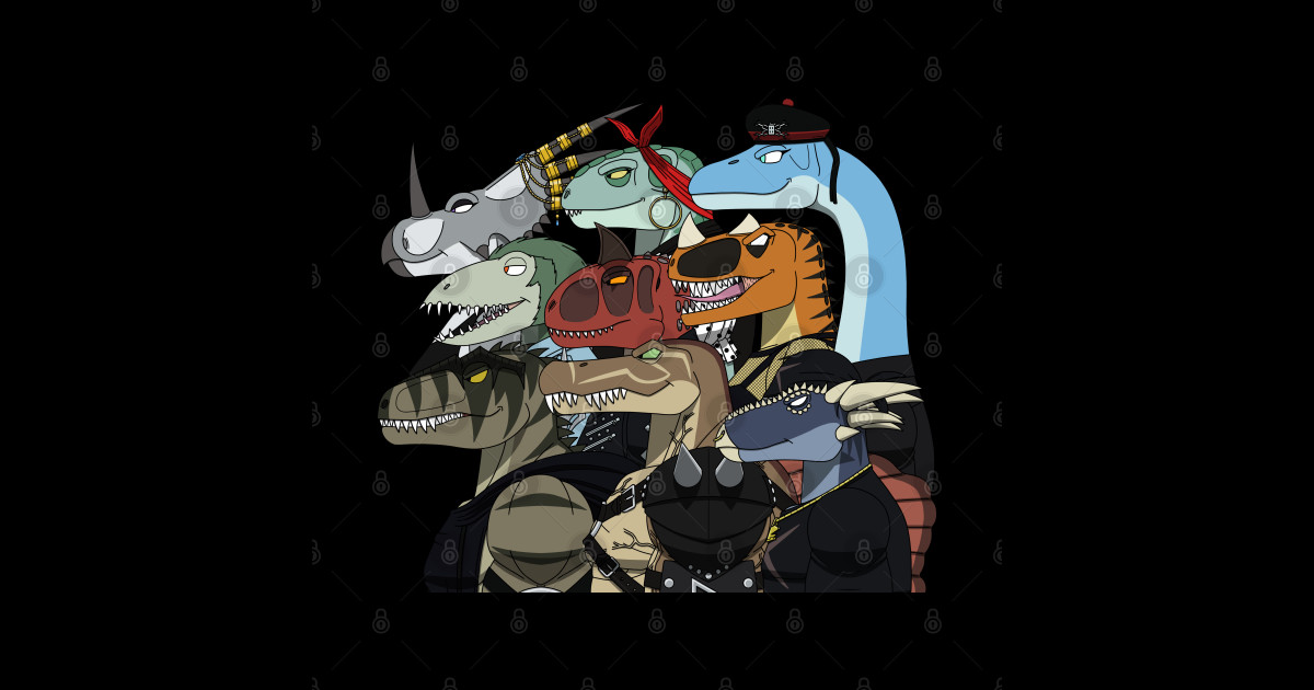 FOSSIL FEROCITY - THE BAND BUST - Dinosaur - Sticker | TeePublic