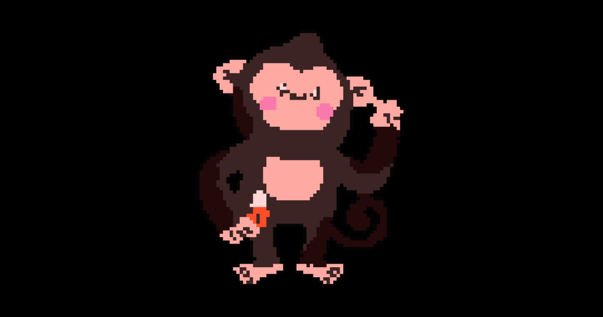 Curious Chimp: Pixelated Monkey Illustration for Stylish Clothing ...