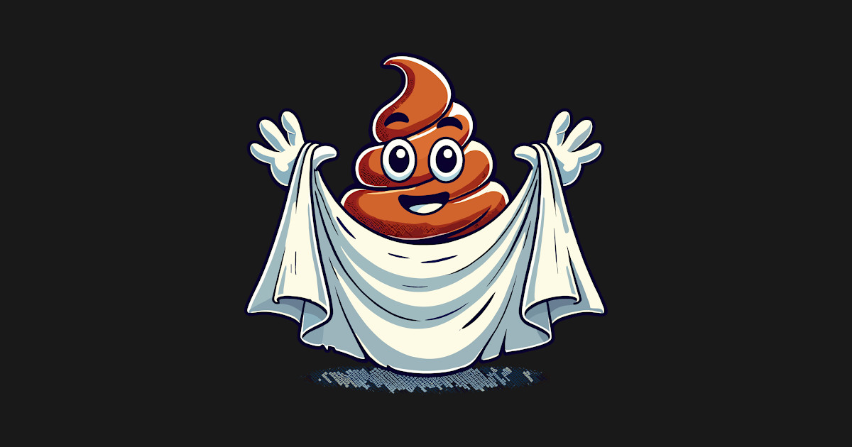 Funny Poop Poop Ghost Bull Sheet Poop - Happy Halloween - T-Shirt ...