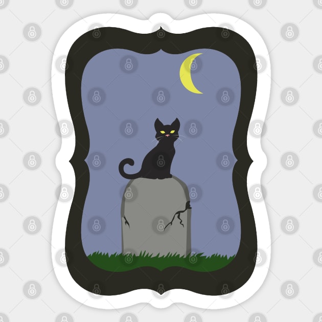 Spooky Halloween Cat - Halloween - Sticker | TeePublic