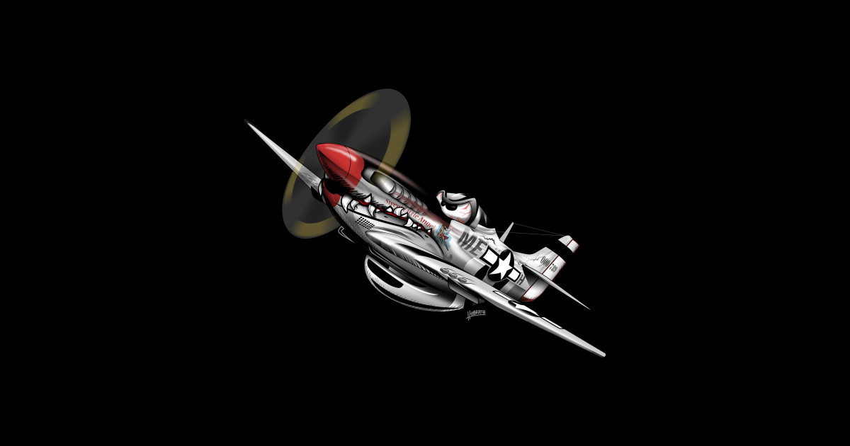 P-51 Mustang WWII Warbird Cartoon - Warbird - Sticker | TeePublic