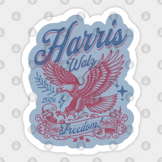 Harris Walz Freedom - Harris 2024 - Sticker | TeePublic