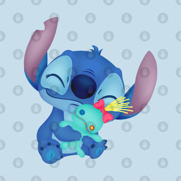 Cute Stitch Hugging Scrump Plush Doll Fanart - Cute Stitch Hugs Scrump ...