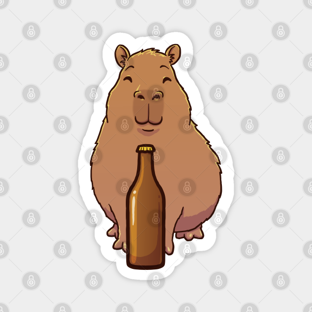 Capybara Beer Bottle - Capybara Art - Magnet | TeePublic