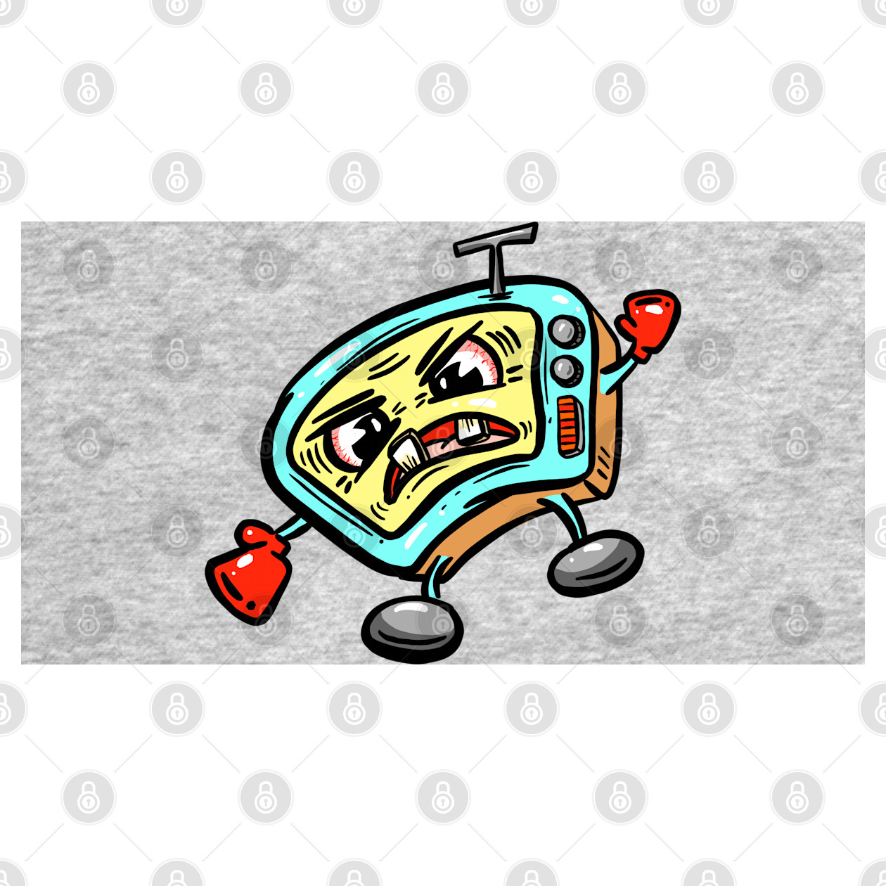 Angry TV Television Cartoon Character - Television - T-Shirt | TeePublic