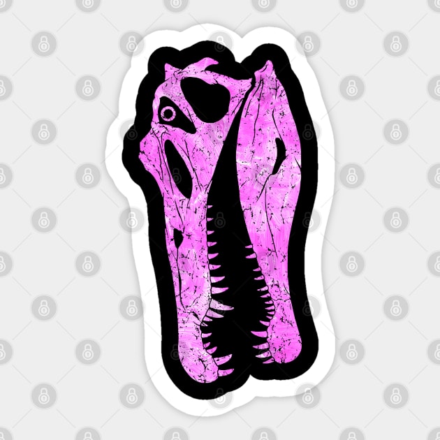 Pink Vintage Spinosaurus Skull - Dinosaur - Sticker | TeePublic