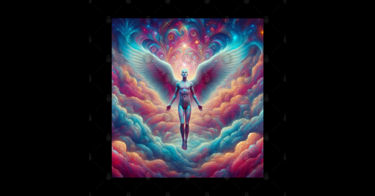 Full body angel - Psychodelic Angel - Sticker | TeePublic