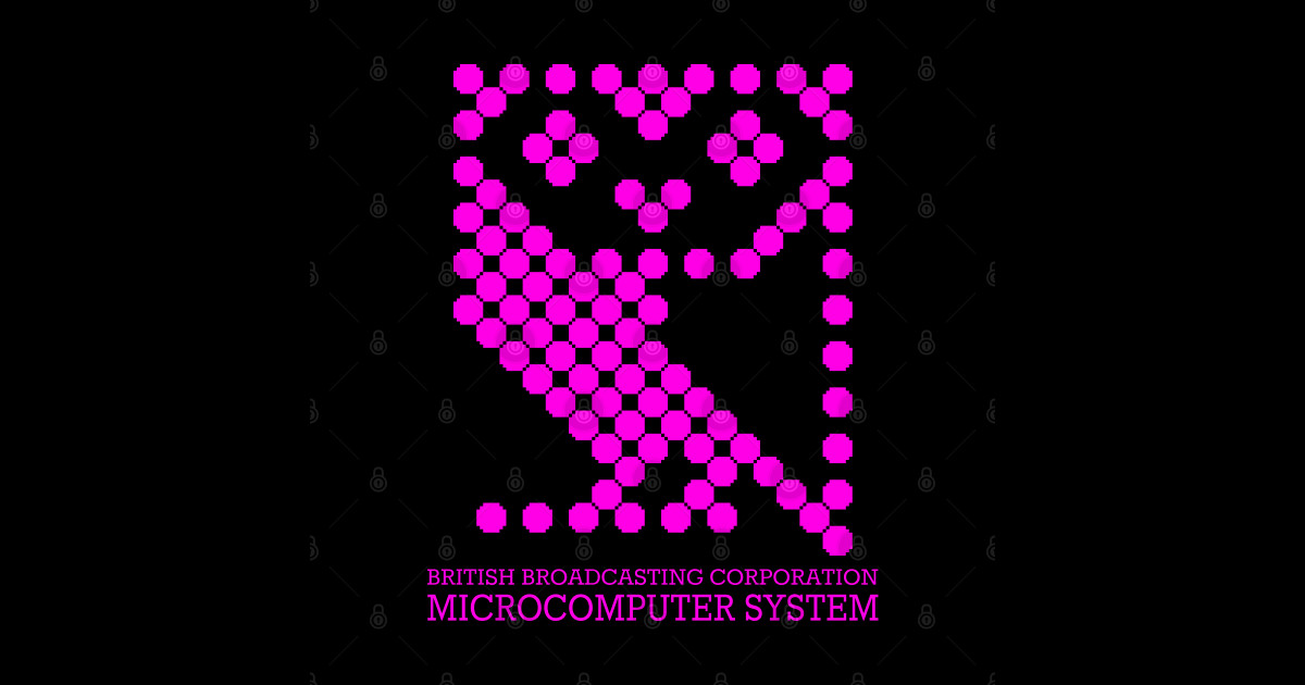 BBC Micro 1980s Owl Logo in Magenta - Programmer - Pin | TeePublic