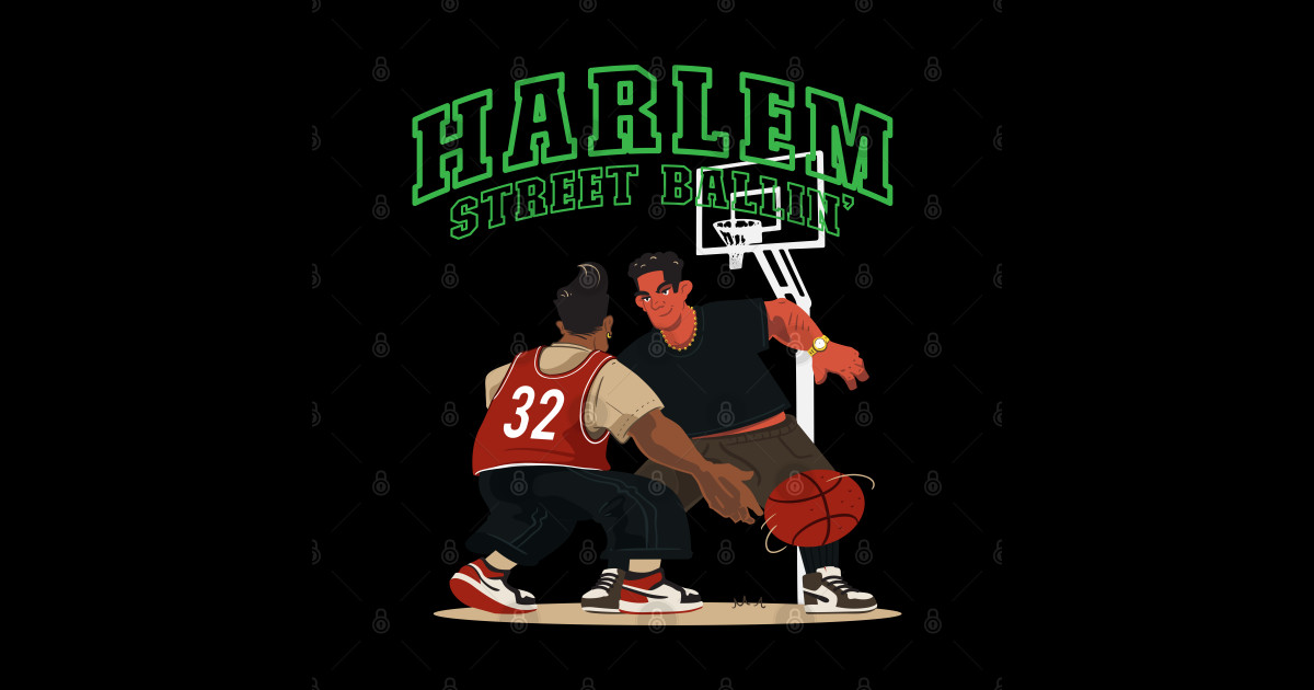 Beautiful Nice Harlem Street Balling Ballin Basketball Player Two ...