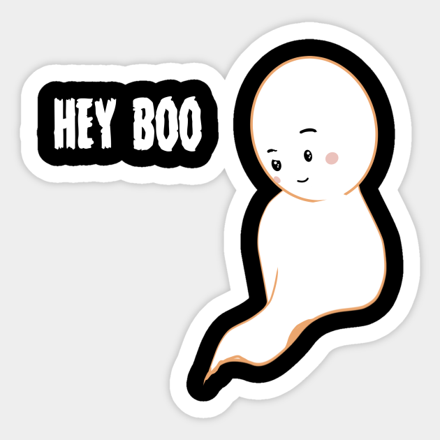 Hey Boo - Chibi Ghost - Sticker | TeePublic