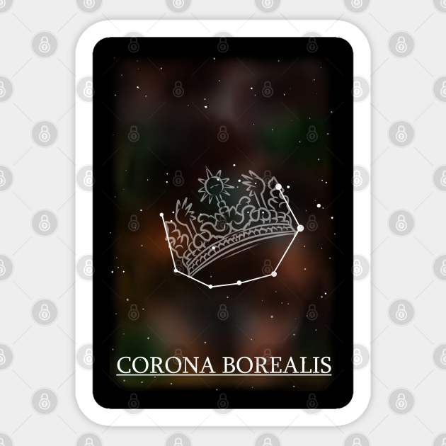 Constellation of the Boreal Crown - Constellation - Sticker | TeePublic