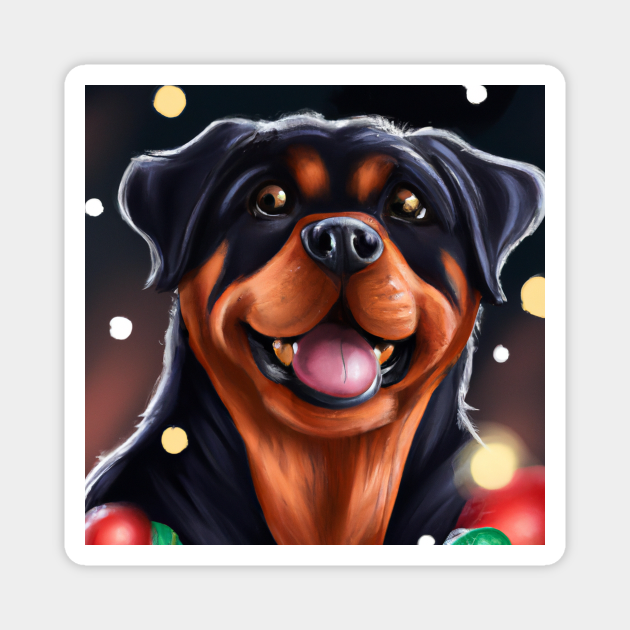 Cute Rottweiler Drawing - Cute Rottweiler - Magnet | TeePublic