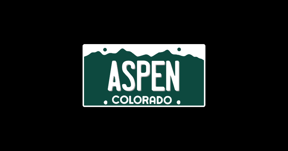 Aspen, CO License Plate - Aspen - Sticker | TeePublic