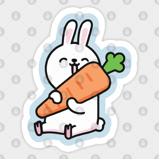 Cute Bunny Drawing funny - Cute Bunny - Sticker | TeePublic