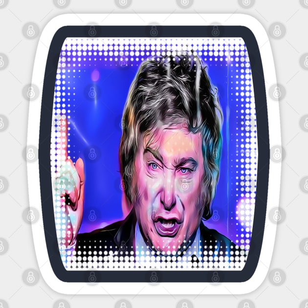 Milei cartoon - Milei - Sticker | TeePublic