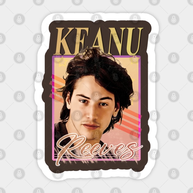 Keanu Reeves || Retro art || 90s - Keanu Reeves - Sticker | TeePublic