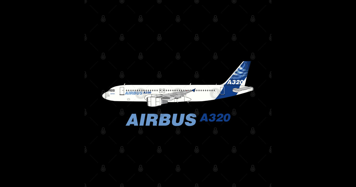 Airbus A320 Illustration - Airbus A320 Airplane - Sticker | TeePublic