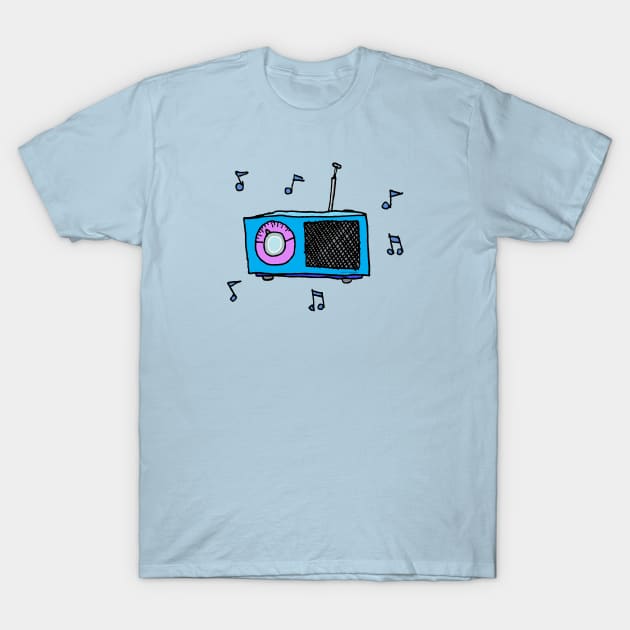 Cute Transistor Radio Sketchy Rock and Roll Station - Radio - T-Shirt ...