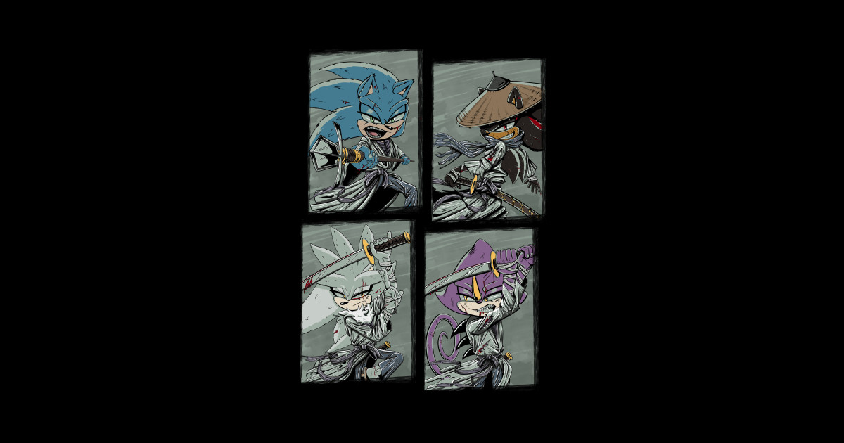 Sonic, Shadow, Silver and Espio the samurais - Sonic - Posters and Art Prints | TeePublic