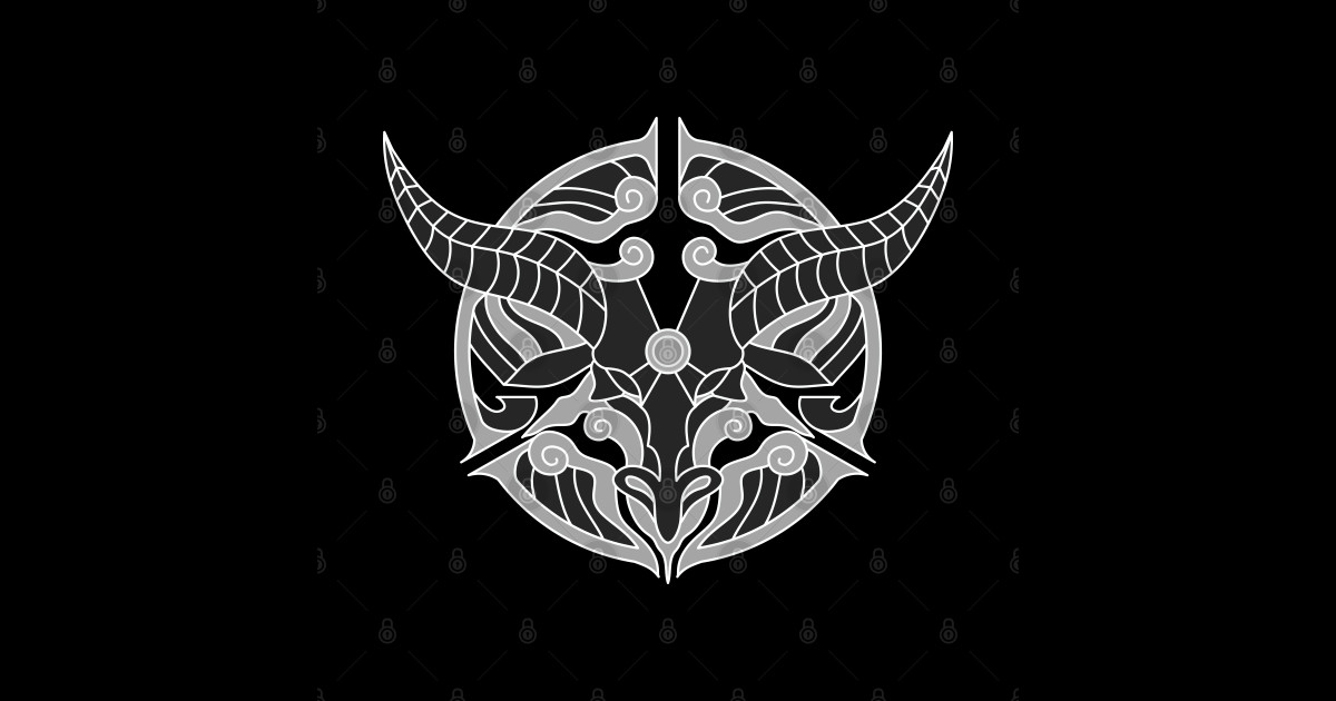 Dragon's Crest (White Outline) - Freya Crescent - Pin | TeePublic