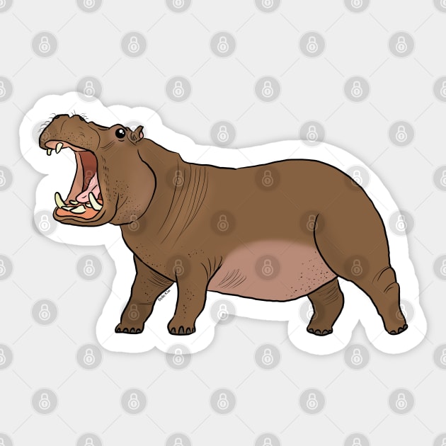 Hangry hungry hippo - Doodletokki - Sticker | TeePublic