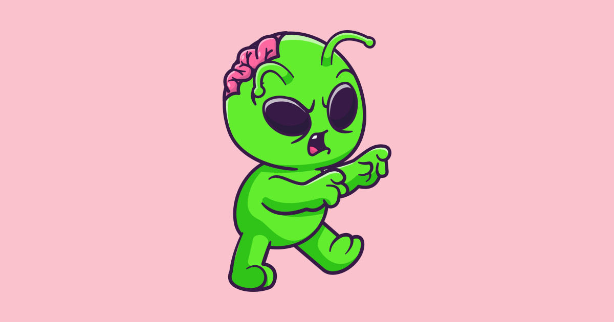 Cute Alien Zombie Walking Cartoon - Cute Alien Zombie Walking Cartoon ...