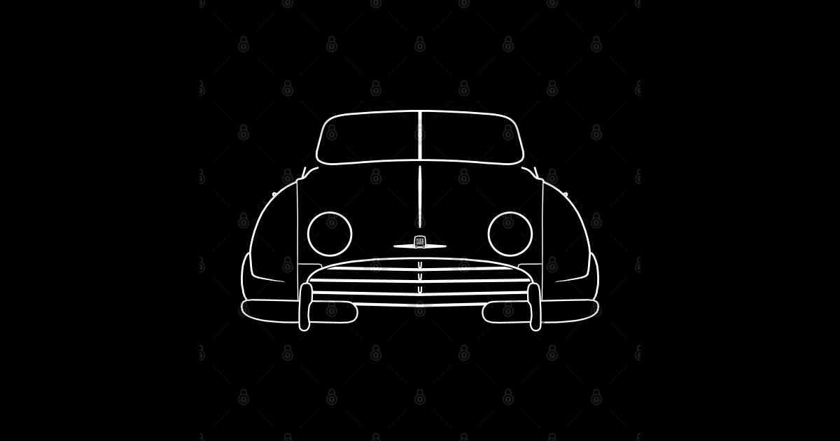 Saab 92 1950s classic car white outline graphic - Saab 92 - Sticker ...