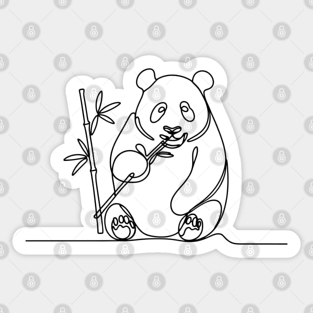 Panda Eating Bamboo - Panda - Sticker | TeePublic