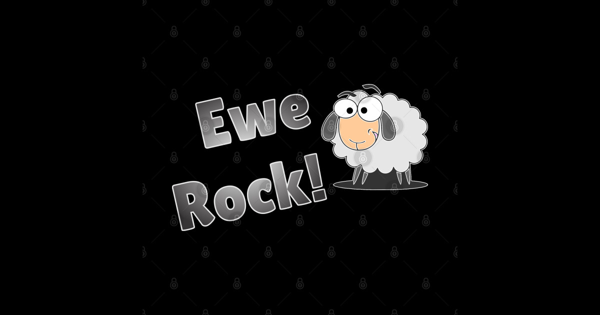 Ewe Rock! - Funny - Sticker | TeePublic