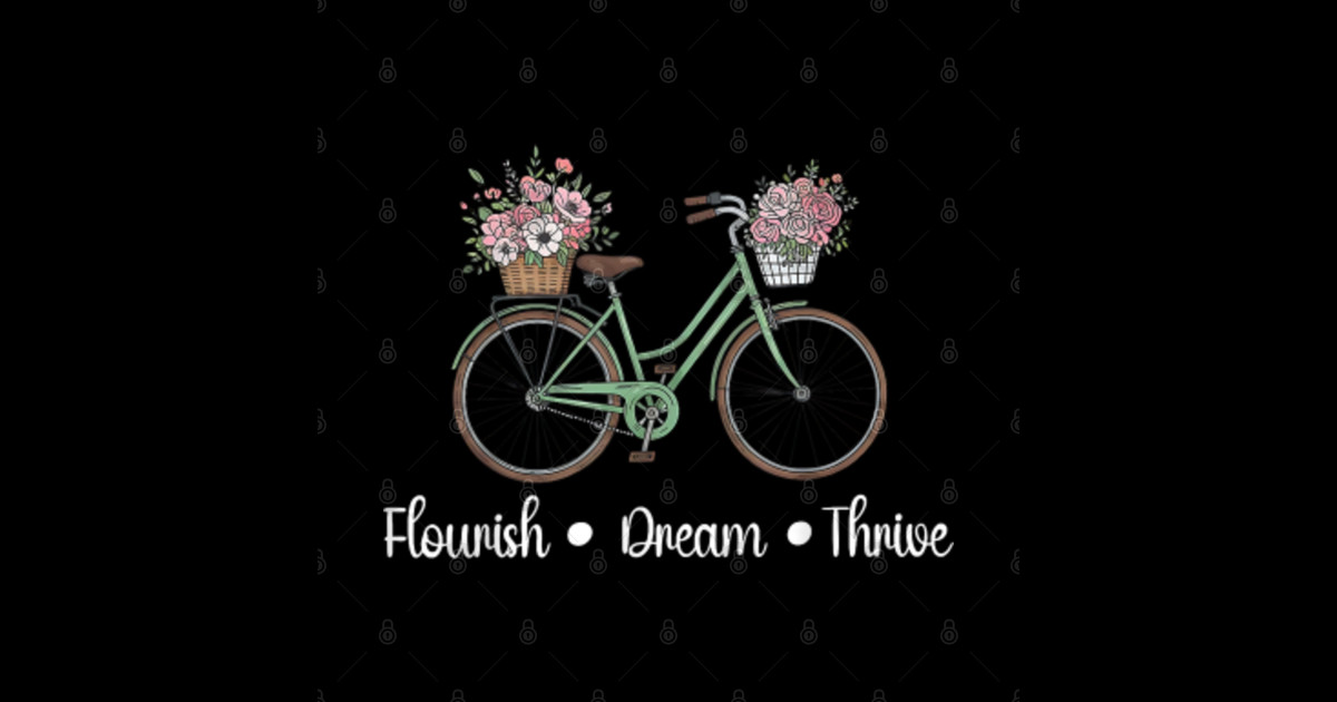 Flourish Dream Thrive Floral Bike Subtle 8647 Trump Resist - Flourish Dream Thrive - Sticker ...