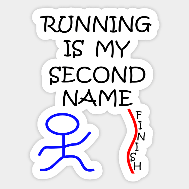 Stick Figure Running - Running - Sticker | TeePublic