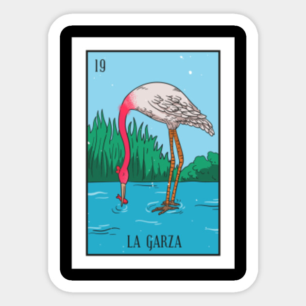 La Garza Heron Mexican Lottery Loteria Card - Mexican Lottery - Sticker ...