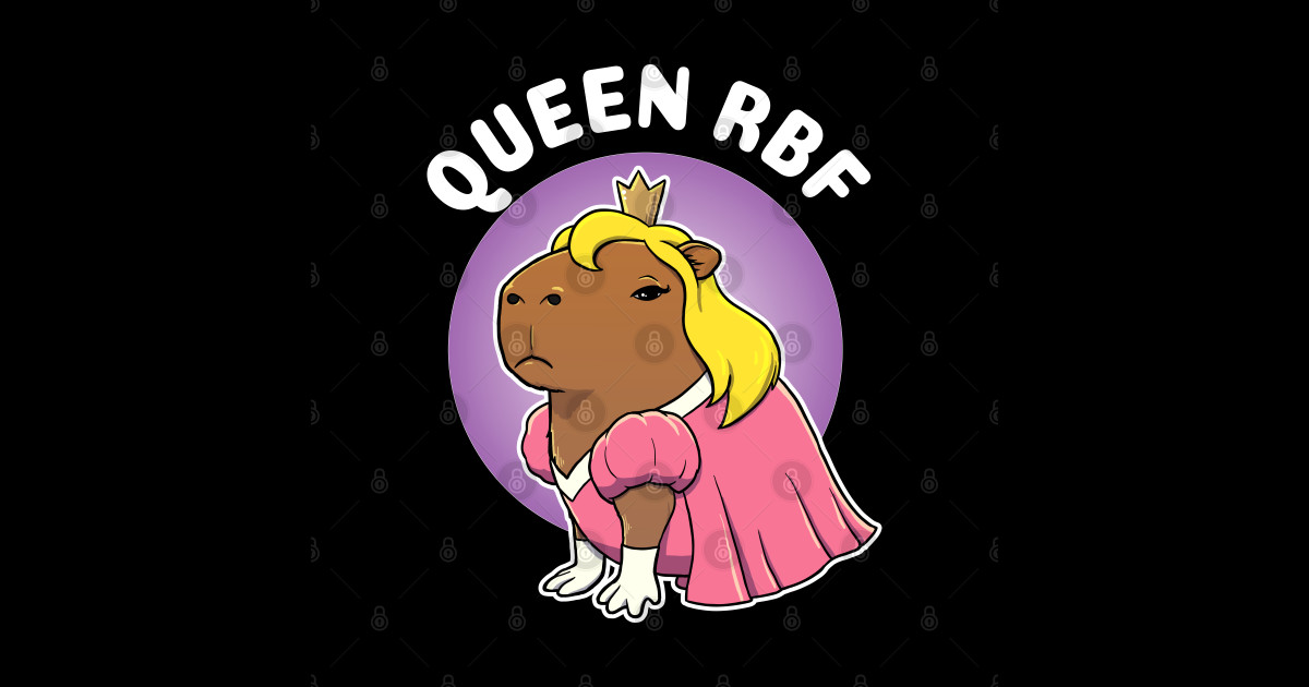 Queen RBF Capybara Princess Costume - Rbf - Sticker | TeePublic
