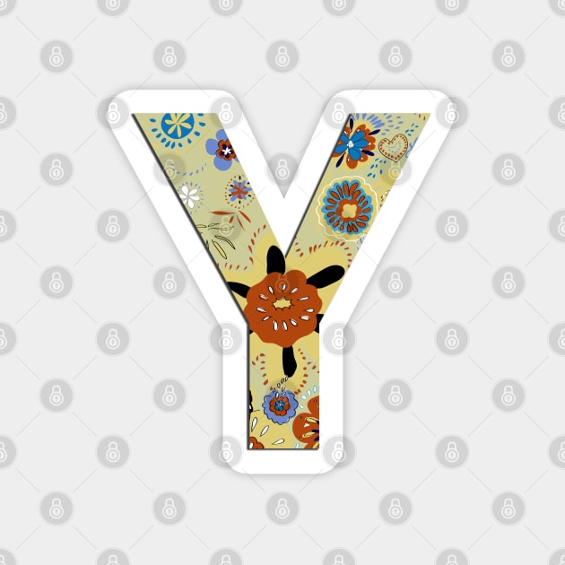 Monogram letter Y - Monogram - Sticker | TeePublic