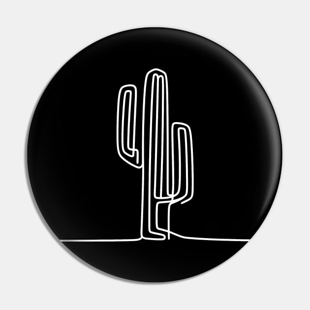 cactus line art - Line Drawing - Pin | TeePublic