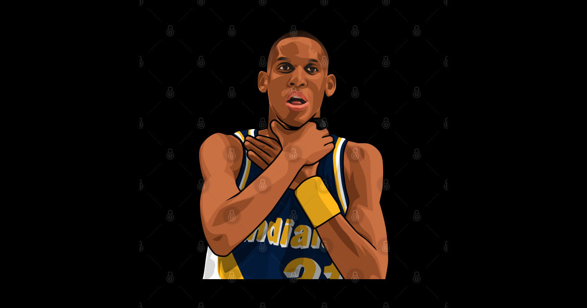 Reggie Miller Choke Celly - Reggie Miller - Sticker | TeePublic