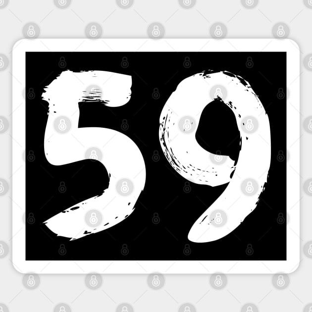 Number 59 - 59 - Sticker | TeePublic